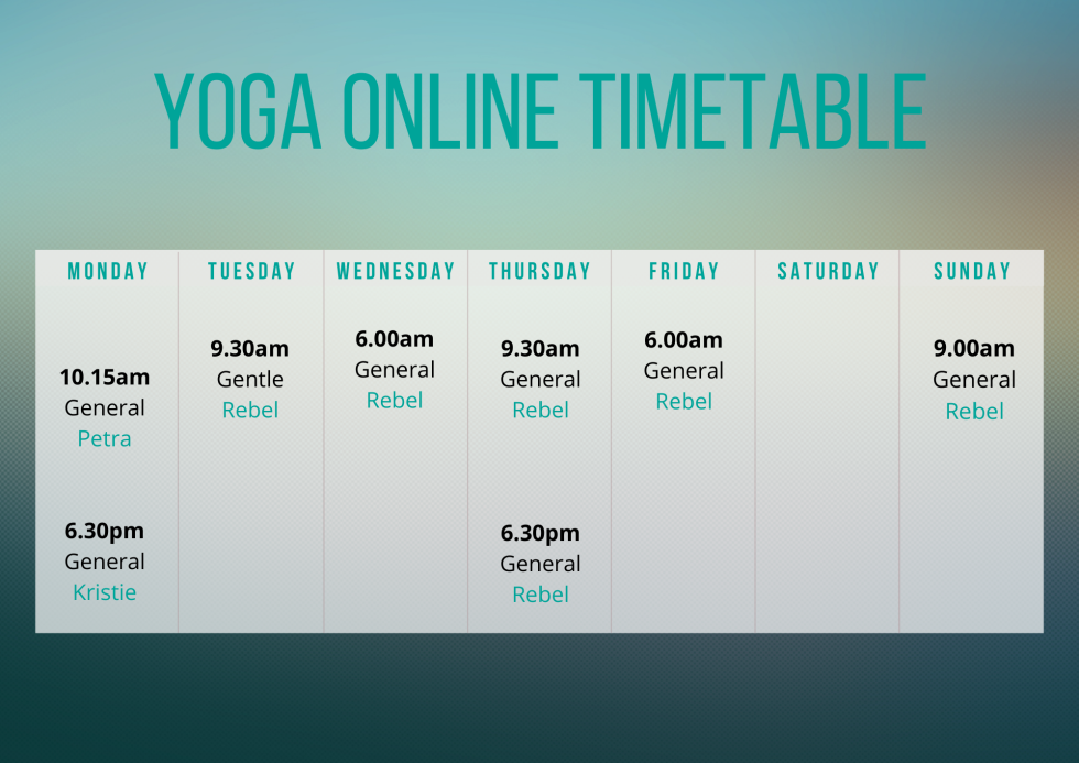 Timetable | Yoga Rebel